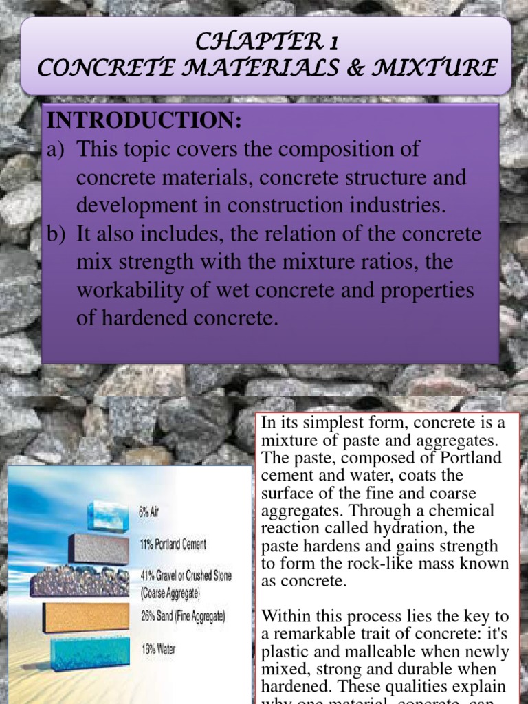 Chapter 1-Concrete Materials Mixture PDF | PDF | Construction Aggregate ...