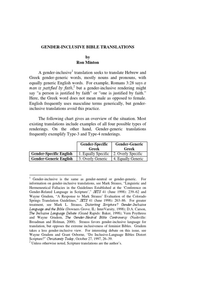 v9n1 6gender Inclusive Bible | PDF | New International Version ...