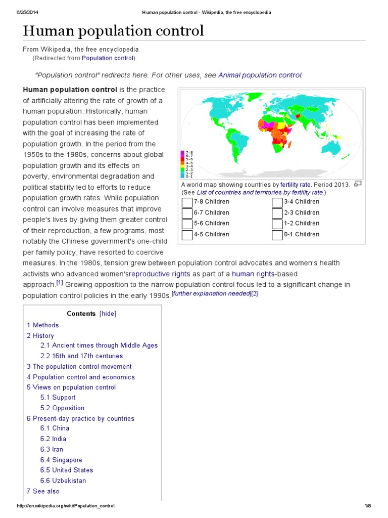 Human Population Control - Wikipedia, The Free Encyclopedia | PDF ...