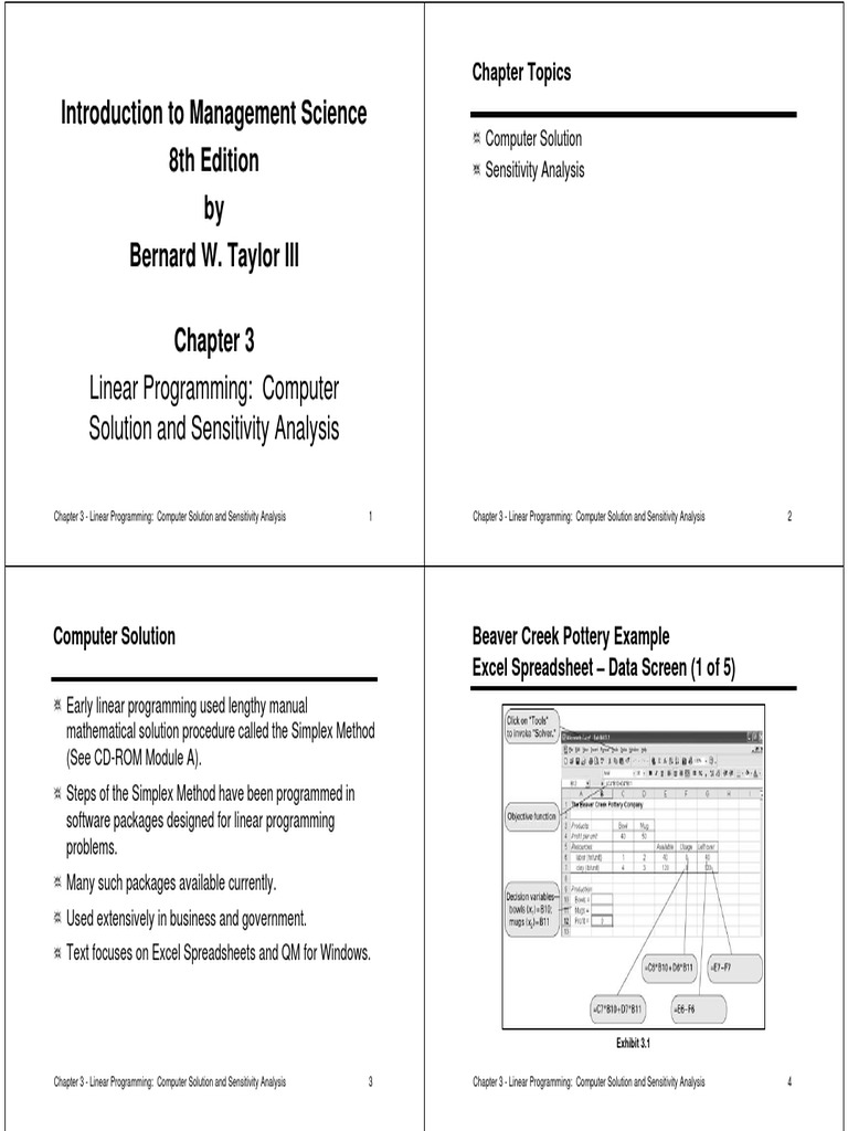 MSS - CHP 3 - Linear Programming Modeling Computer Solution and ...