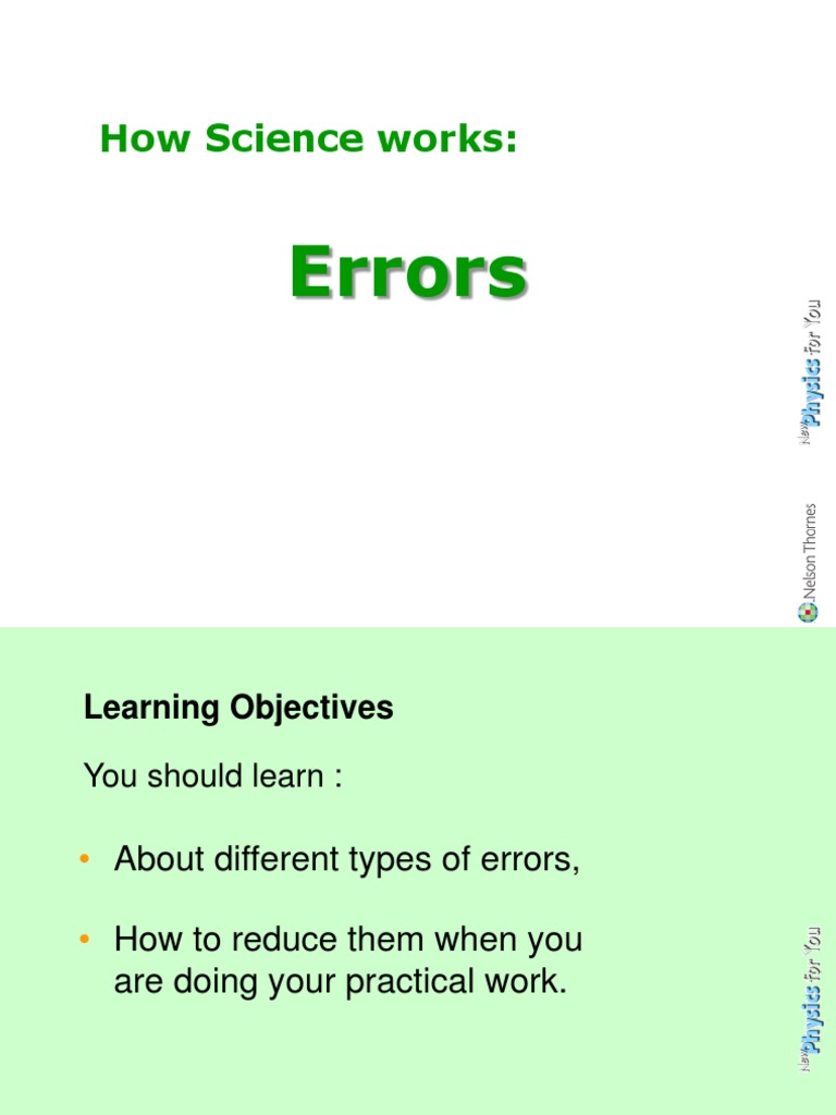3 Errors | PDF | Observational Error | Error