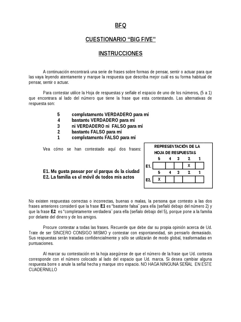 Cuestionario BGQ | PDF | Humor | Sistema límbico