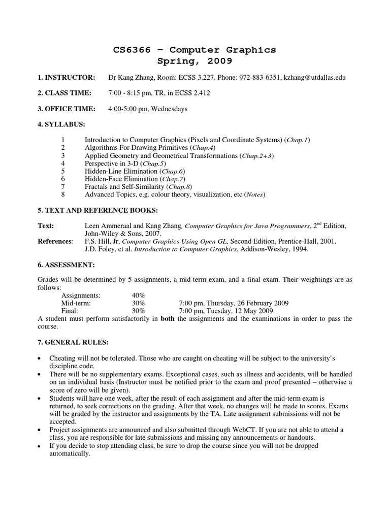 UT Dallas Syllabus For cs6366.501.09s Taught by Kang Zhang (Kzhang ...