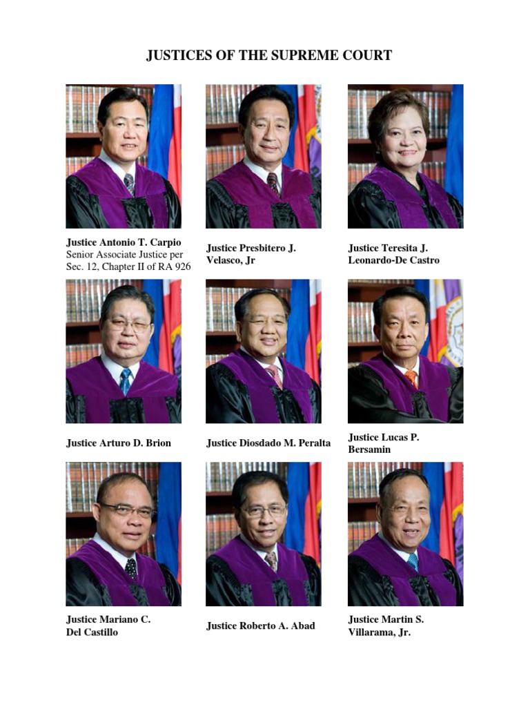 Chief Justices of The Philippines (As of 2012) | PDF
