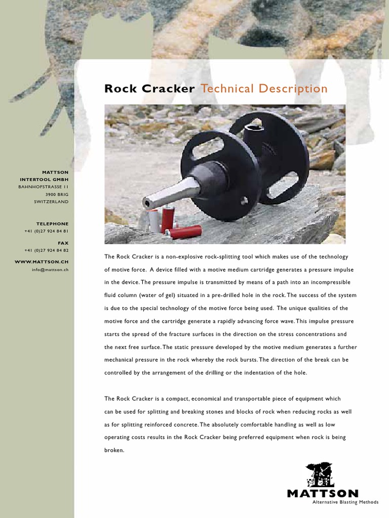 Rock Cracker TDS PDF | PDF | Pressure | Screw