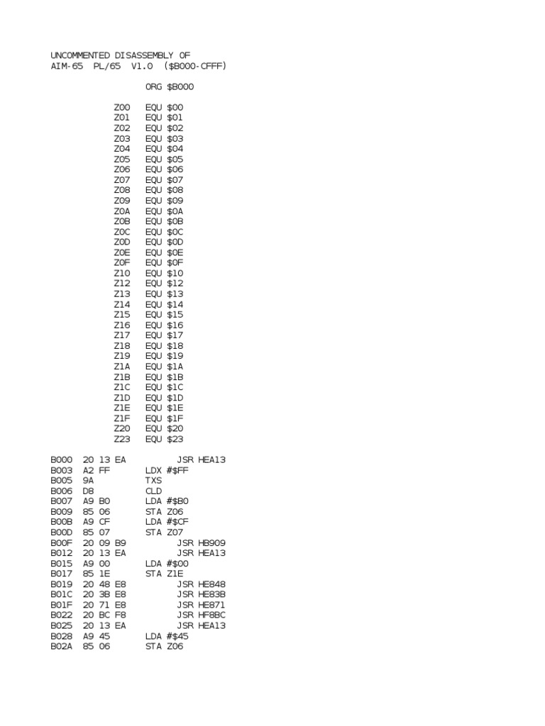 PL 65 ROM Disassembly | PDF | Chess | Game Theory