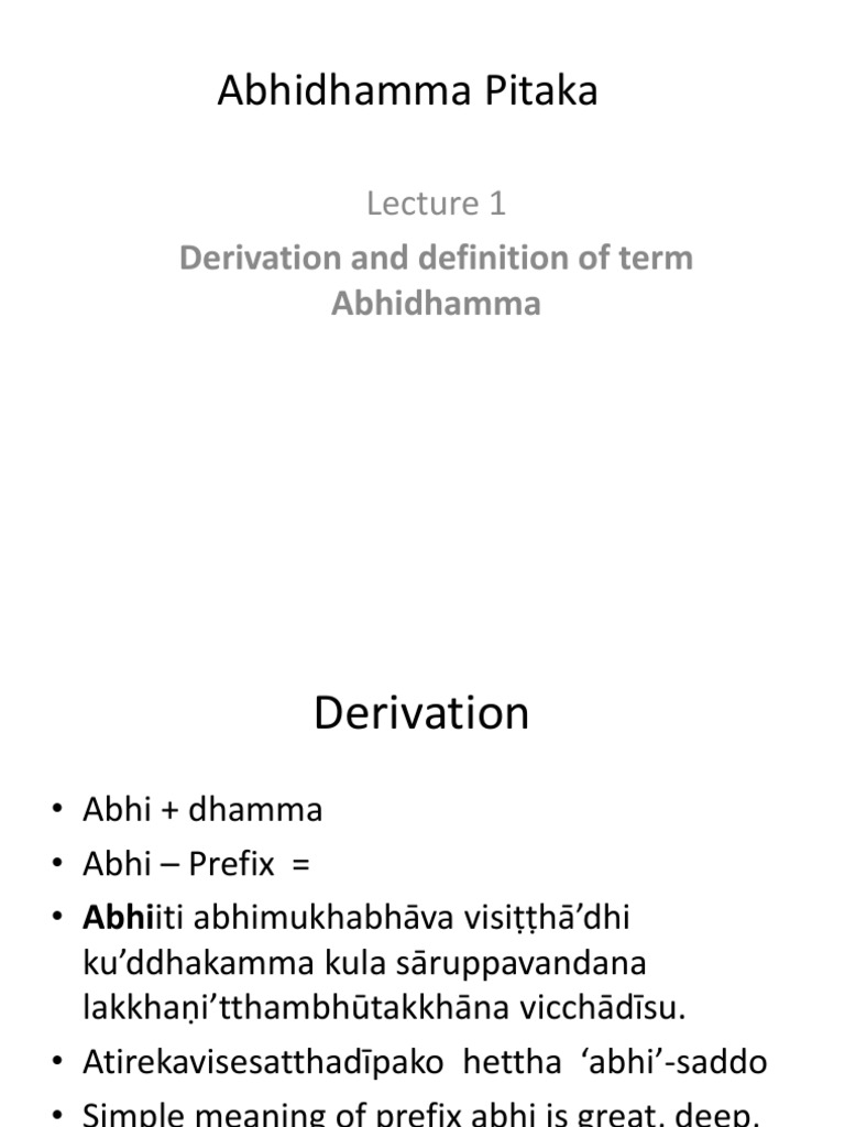 The Term Abhidhamma | PDF | Religious Behaviour And Experience ...