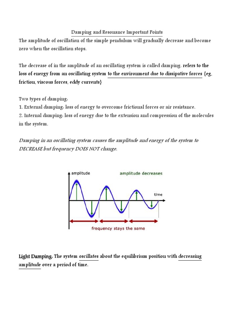 Damping and Resonance | PDF | Resonance | Oscillation