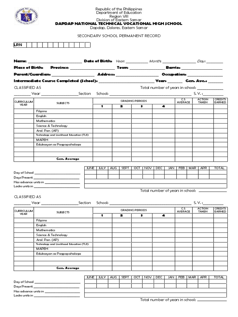 Bec Form 137 | PDF | Secondary School | Traditions