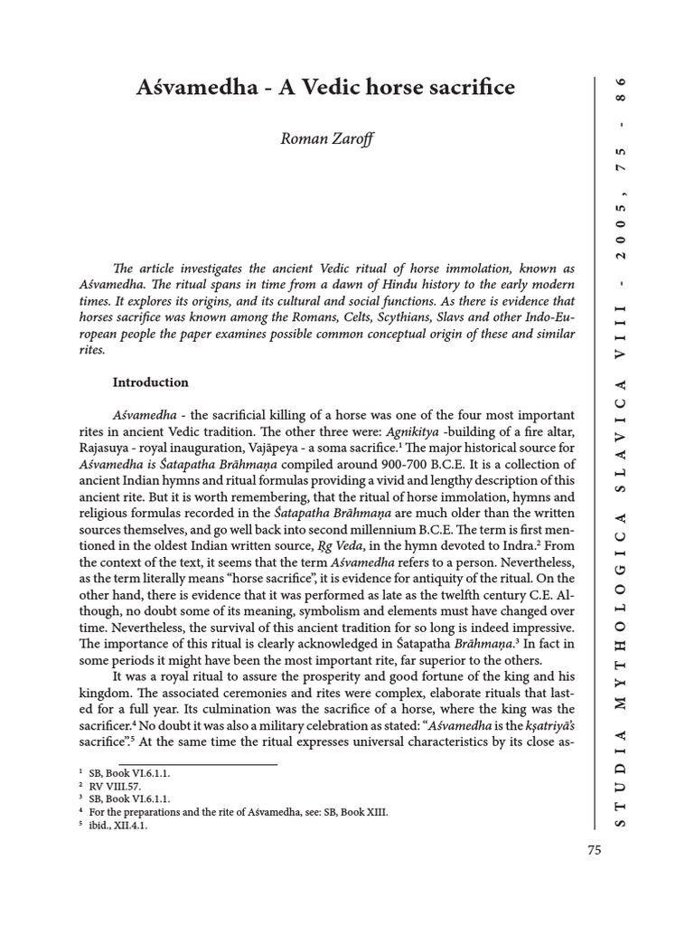 Ashvamedha - A Vedic Horse Sacrifice (Con Altri 2 Sacrifici) PDF | PDF ...
