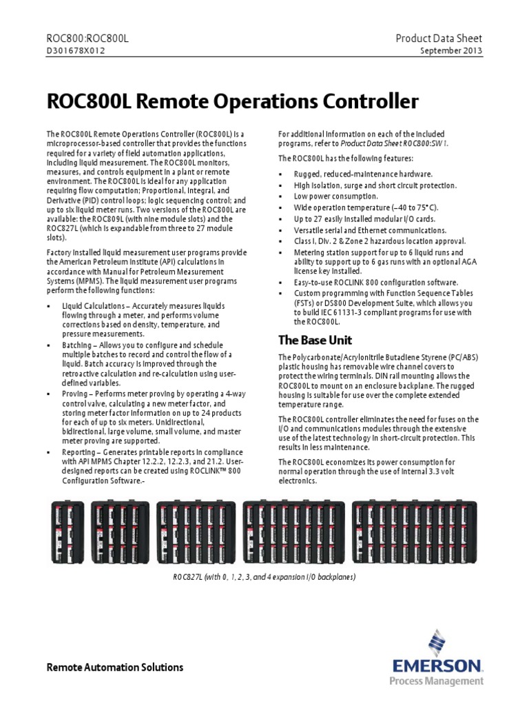 ROC800L Remote Operations Controller PDF | PDF | Random Access Memory ...