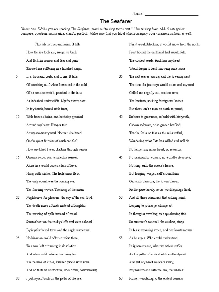 The Seafarer | Fiction & Literature