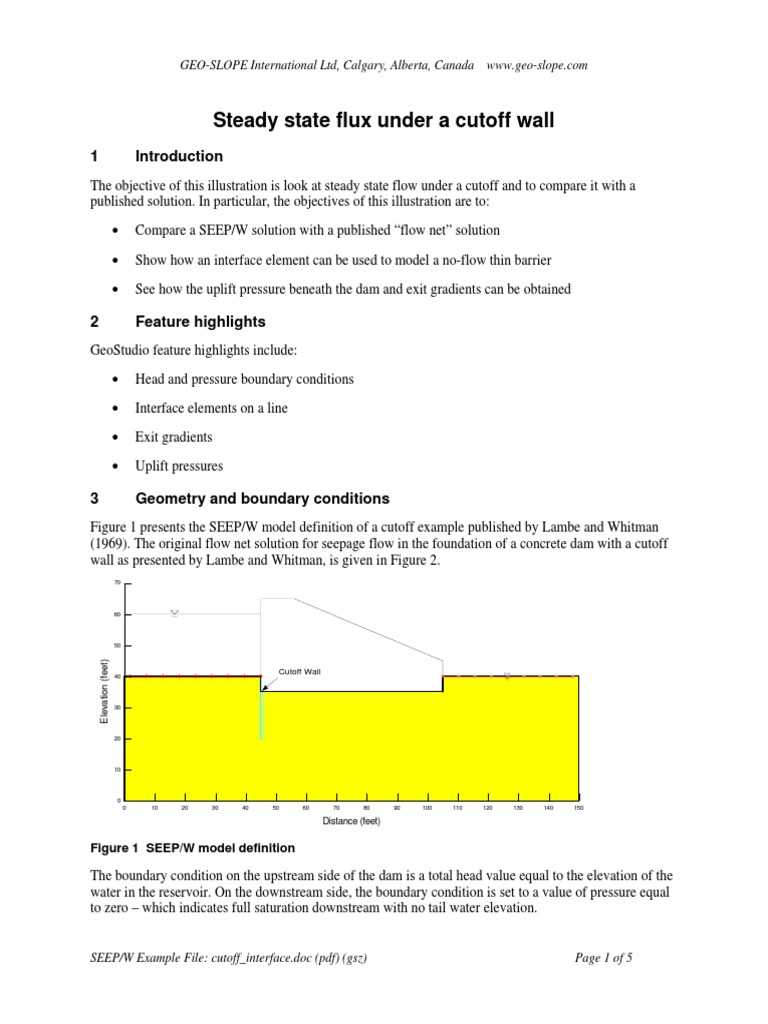 Cutoff Interface Manual Seep/W | PDF | Soil Mechanics | Dam