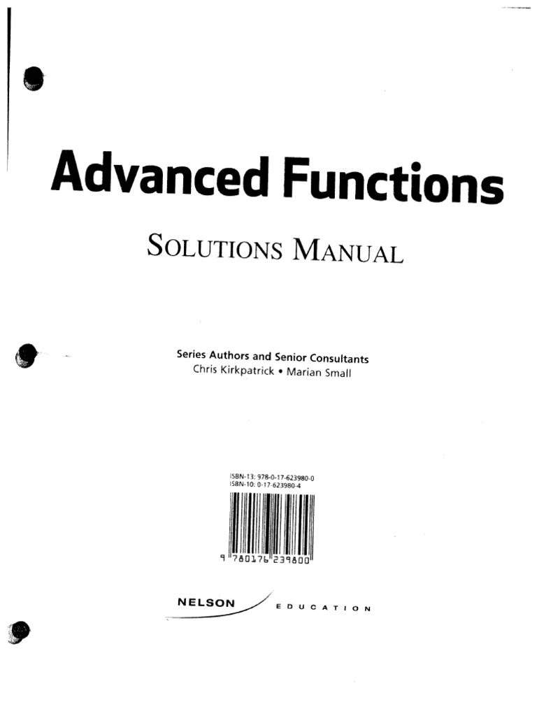 Chapter 1-2 Nelson Solutions Manual | PDF