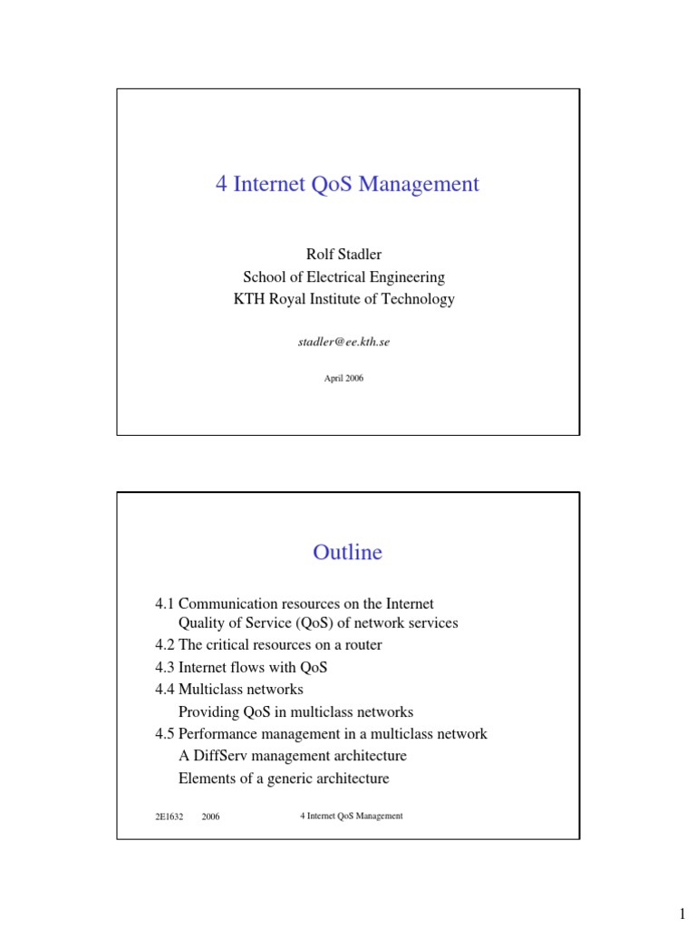 4-Internet QoS Management | PDF | Quality Of Service | Computer Network