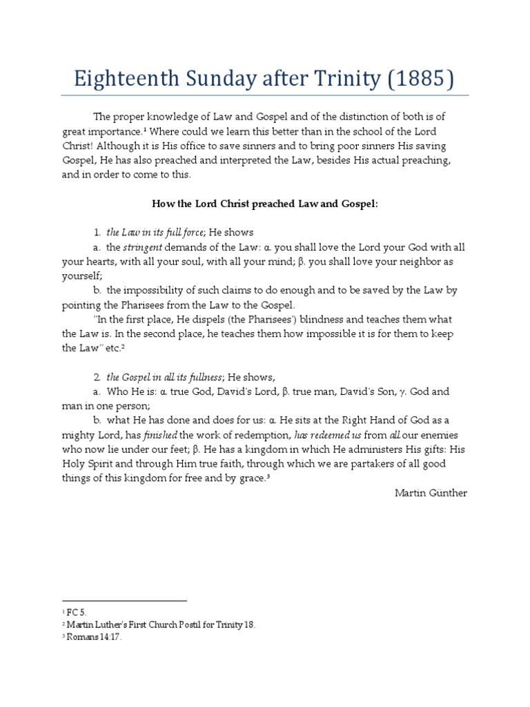 Eighteenth Sunday After Trinity (1885) | PDF