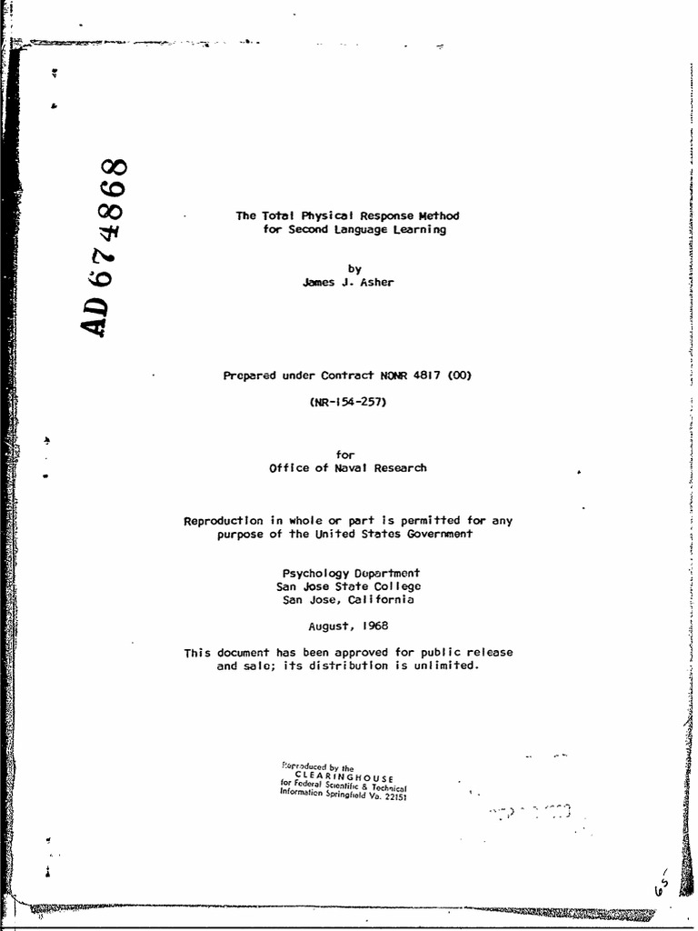 TPR Asher PDF | PDF | Experiment | Reading Comprehension