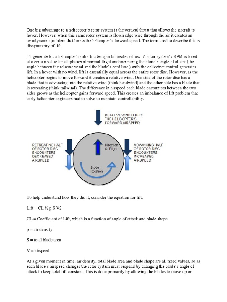 Dissemetry of Lift Retreating Blade Stall | PDF | Helicopter Rotor ...