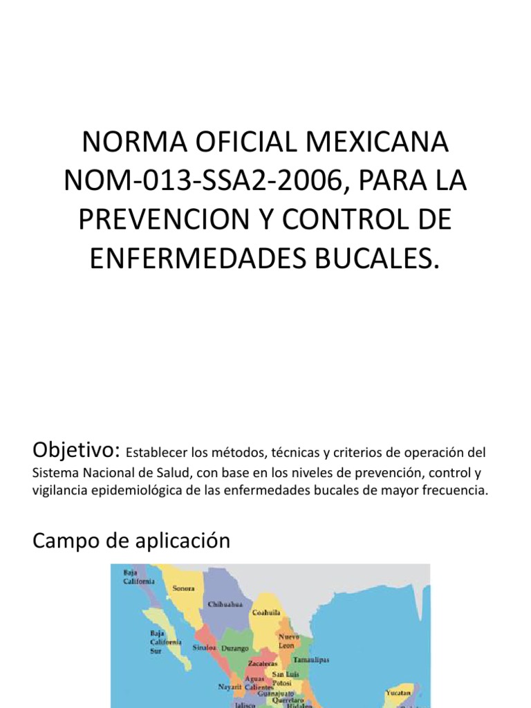 Norma Oficial Mexicana Nom-013-Ssa2-2006, para La Prevencion | PDF