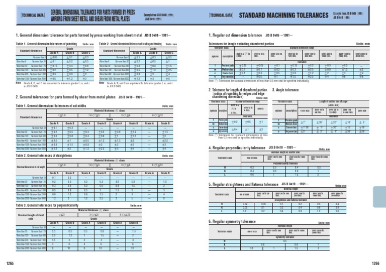 Standard Machining Tolerance | PDF | Engineering Tolerance | Sheet Metal