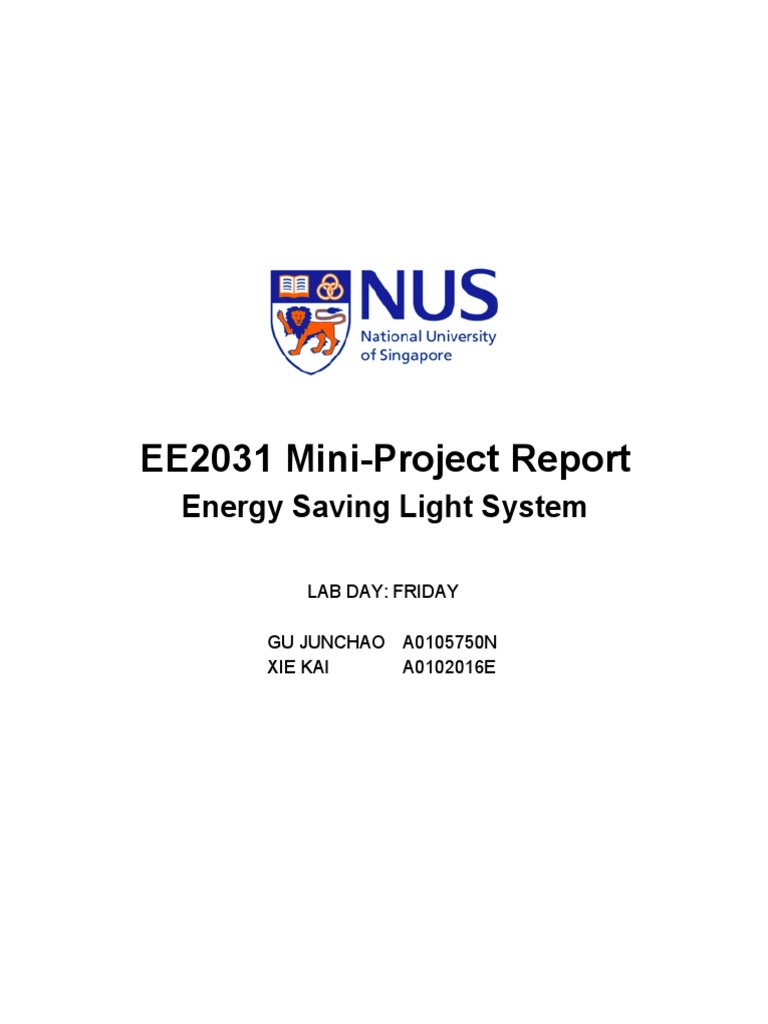 EE2031 Mini Project Report | PDF | Electronic Circuits | Operational Amplifier