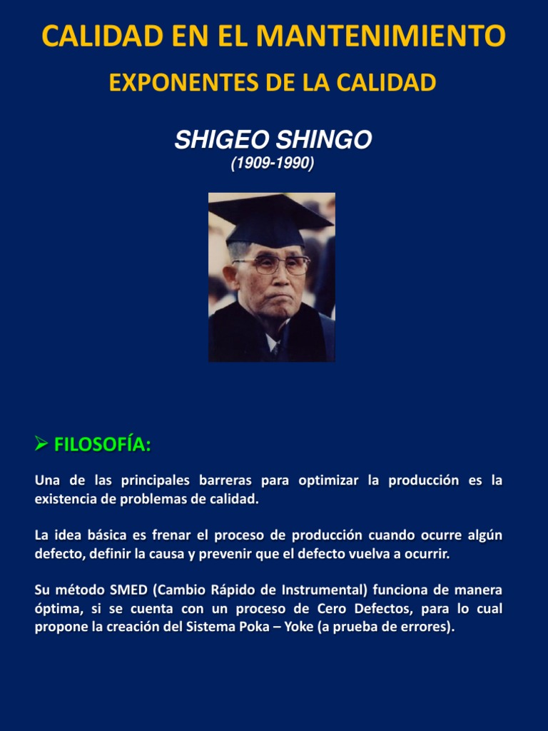 Aportaciones de Shigeo Shingo a la Calidad | PDF