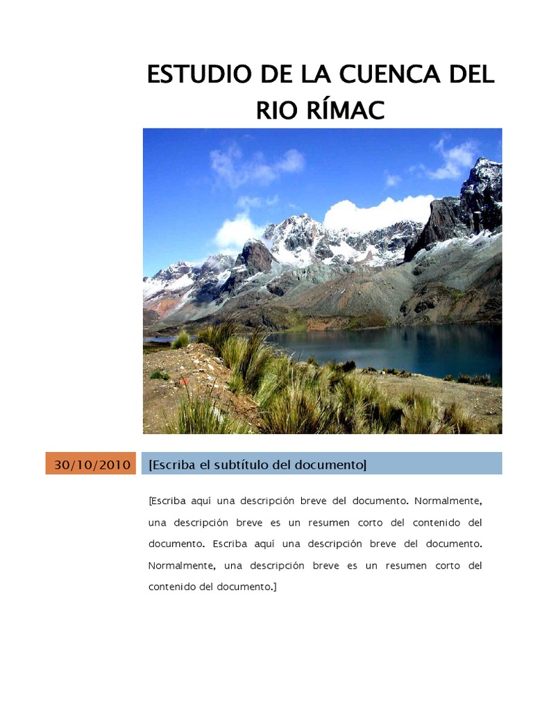 Estudio de La Cuenca Del Rio Rímac | PDF | Clima | Precipitación