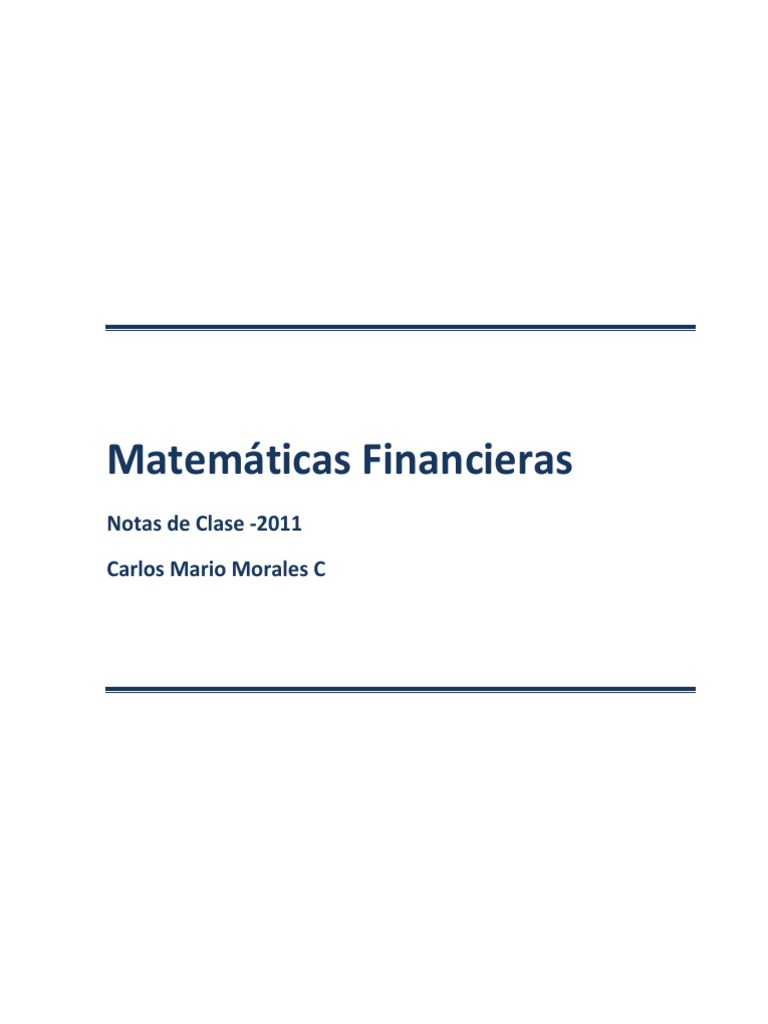 Formulas de Matematica Financiera PDF | PDF | Finanzas Matemáticas ...