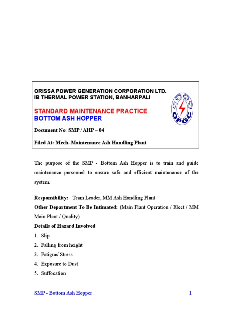 SMP - Bottom Ash Hopper | PDF | Energy And Resource | Nature