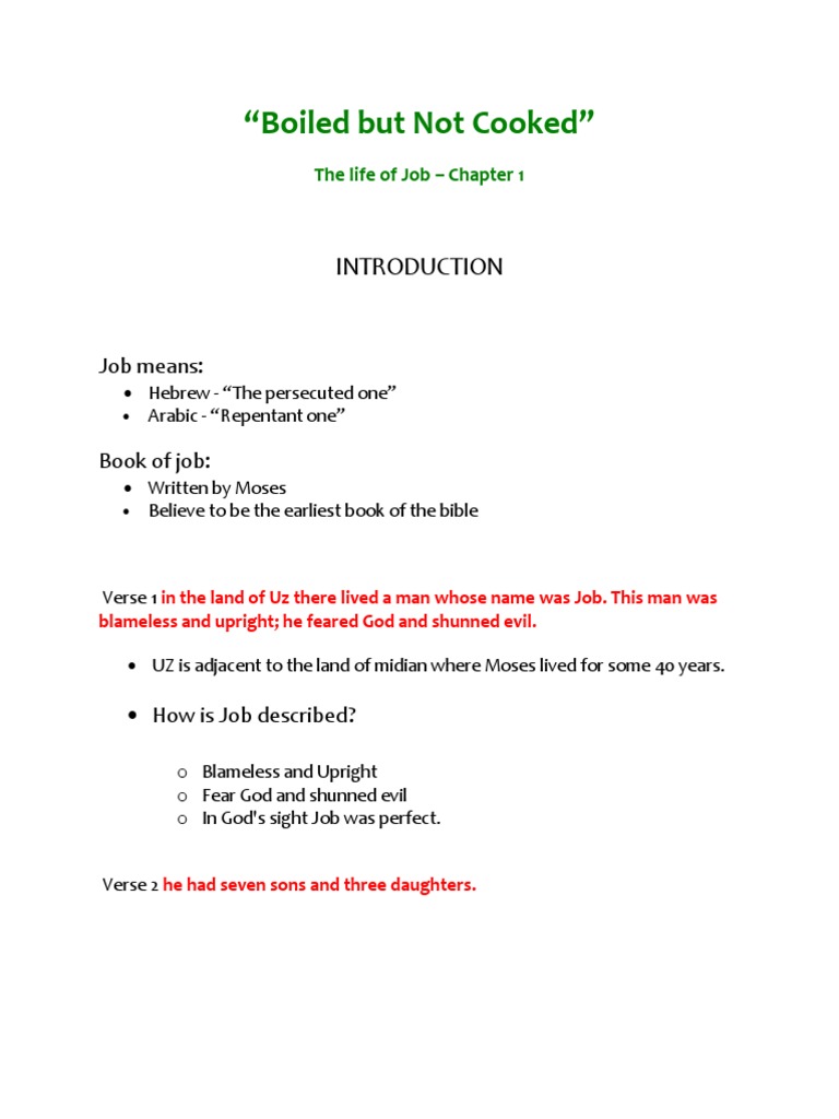 Job Sermon Outline | PDF | Book Of Job | Hebrew Bible