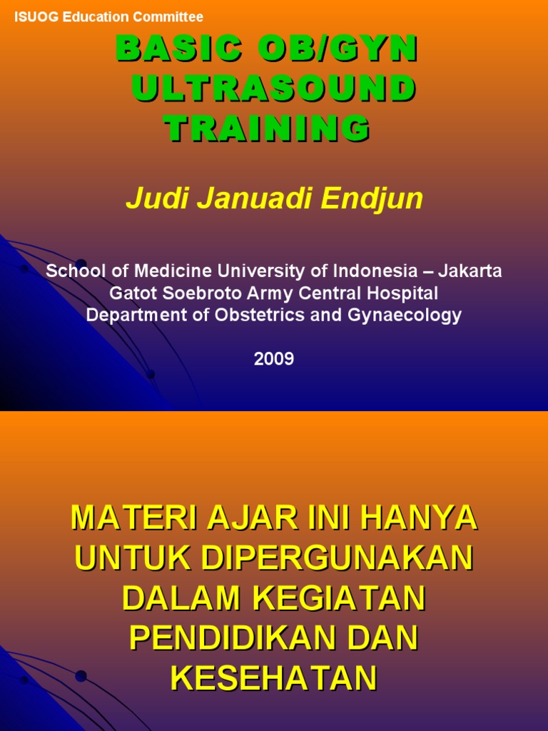 Ppds Usg 3. Isuog Basic Obgyn Ultrasound Training Jje 2010 | PDF | Indung Telur | Ultrasonografi ...