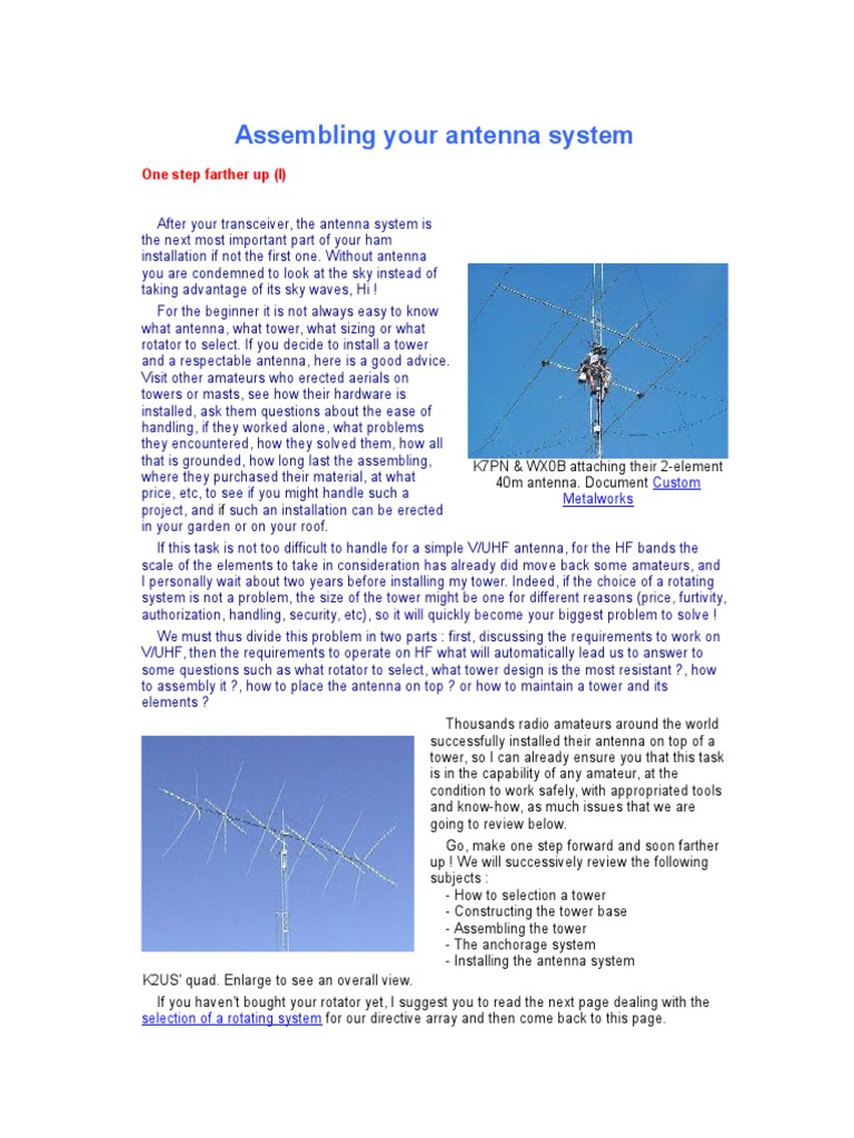 Assembling Your Antenna System | PDF | Antenna (Radio) | Concrete