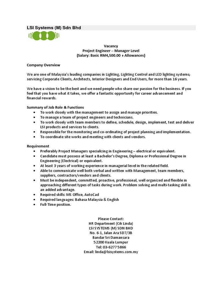 Advert - Project Manager | PDF | Career & Growth | Business