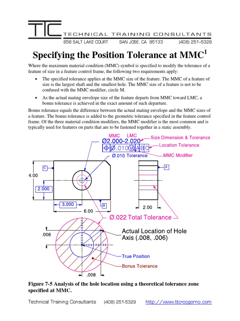 Position at MMC | PDF | Engineering Tolerance | Geometry