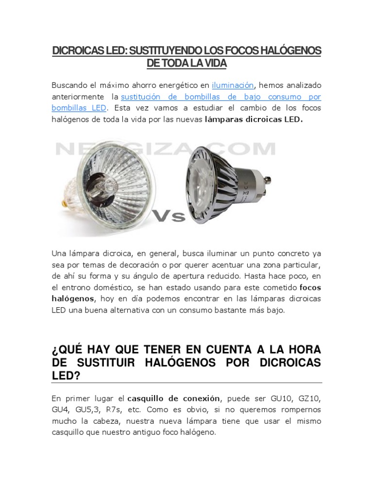 Dicroicas Led PDF | PDF | Diodo emisor de luz | Bombilla incandescente