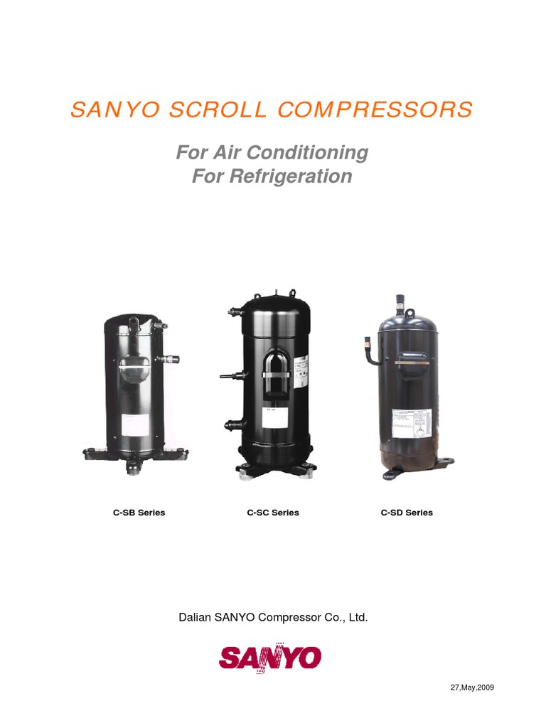 Sanyo Scroll Compressors | PDF | Pressure | Hvac
