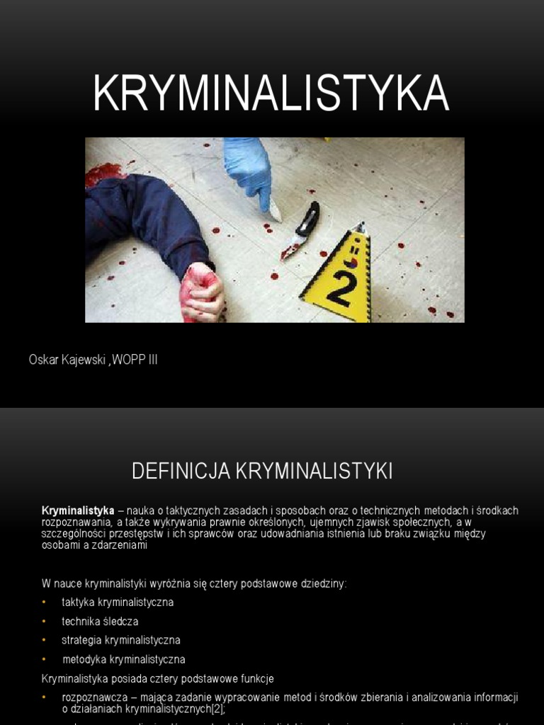 Kryminalistyka Oskar Kajewski | PDF