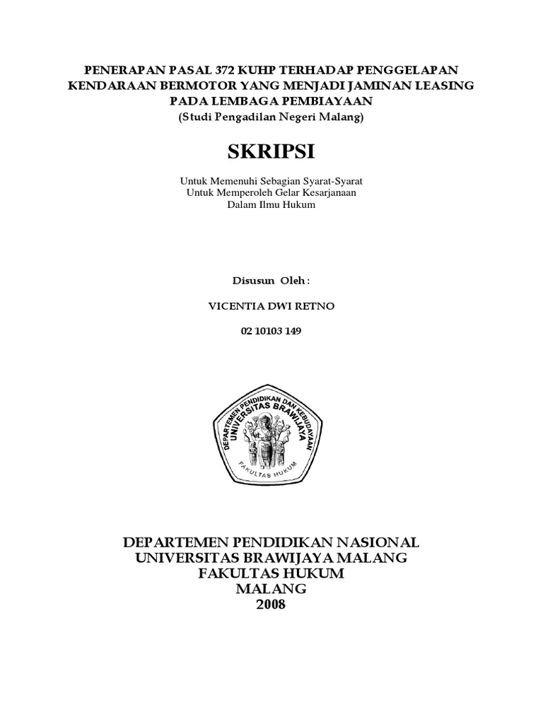 Penerapan Pasal 372 KUHP Penggelapan | PDF | Hukum