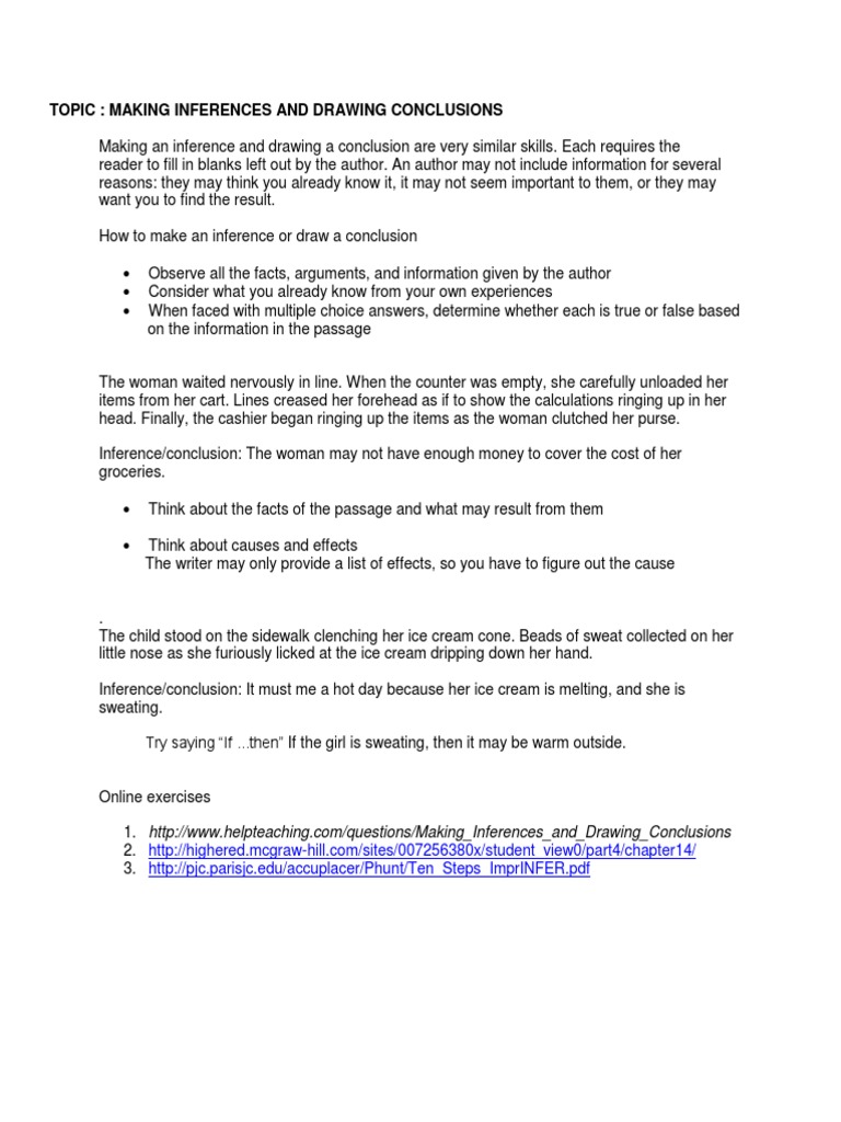 Making Inferences and Drawing Conclusions | Download Free PDF ...
