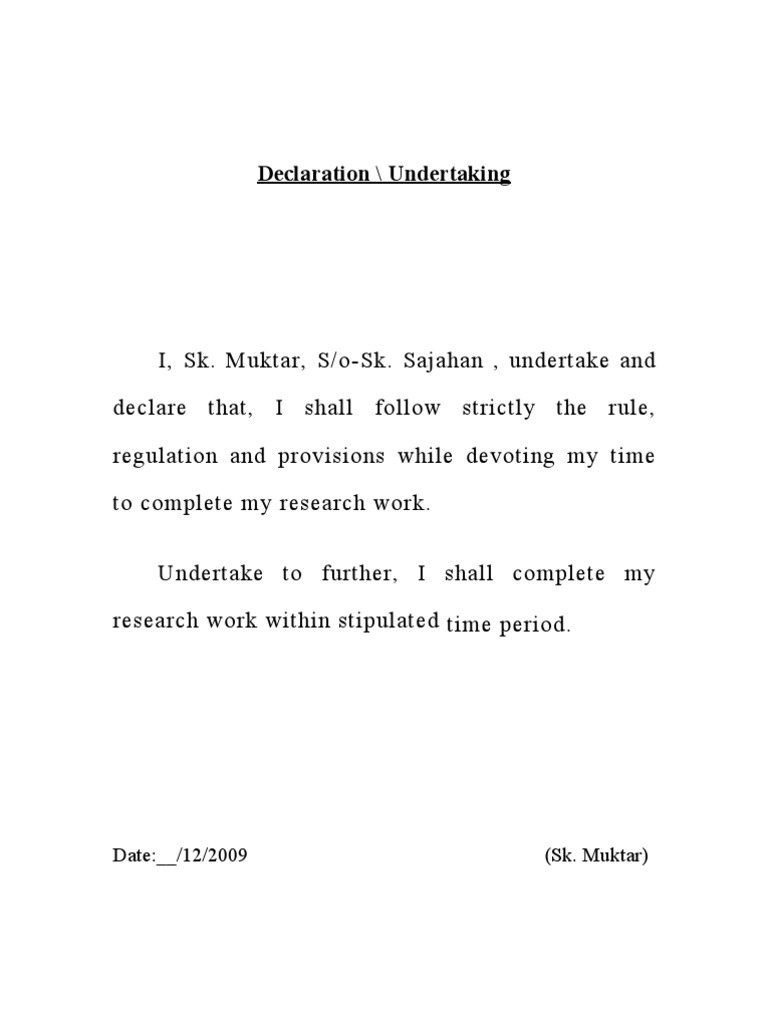 Research Declaration and Guide Certificate | PDF
