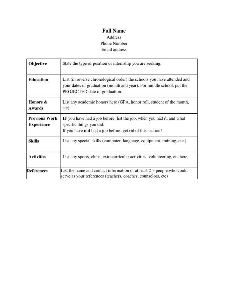 Resume Template for Students | PDF