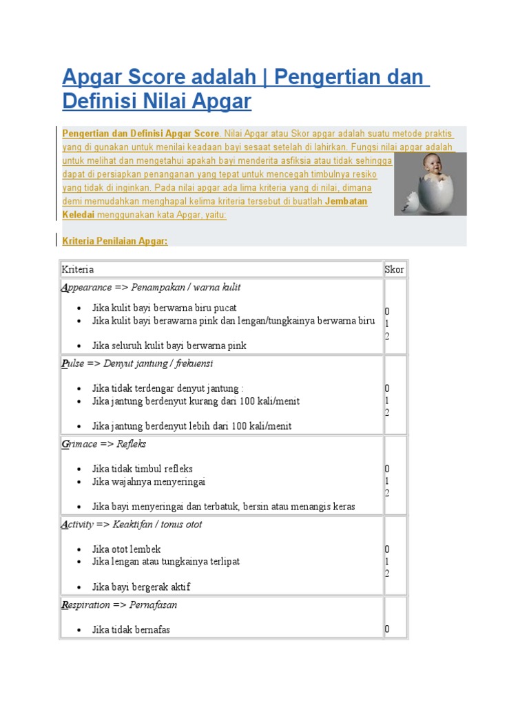 Apgar Score Adalah | PDF