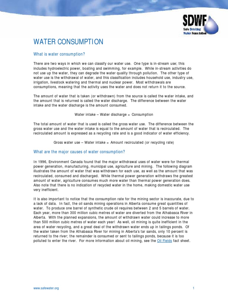 Understanding Water Consumption Types | PDF | Science & Mathematics