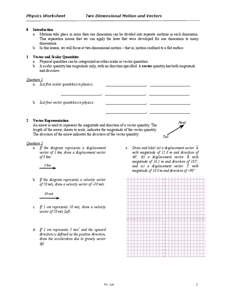 Two Dimensional Motion and Vectors | PDF | Euclidean Vector | Velocity