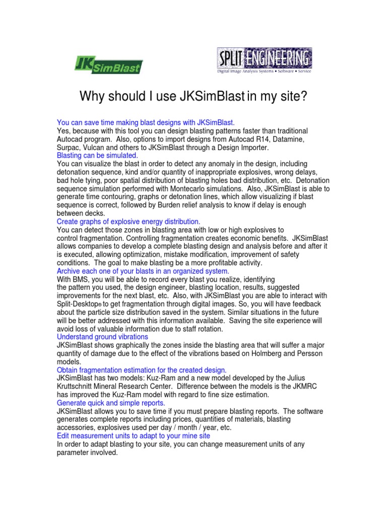 Why Use JKSimBlast PDF | PDF