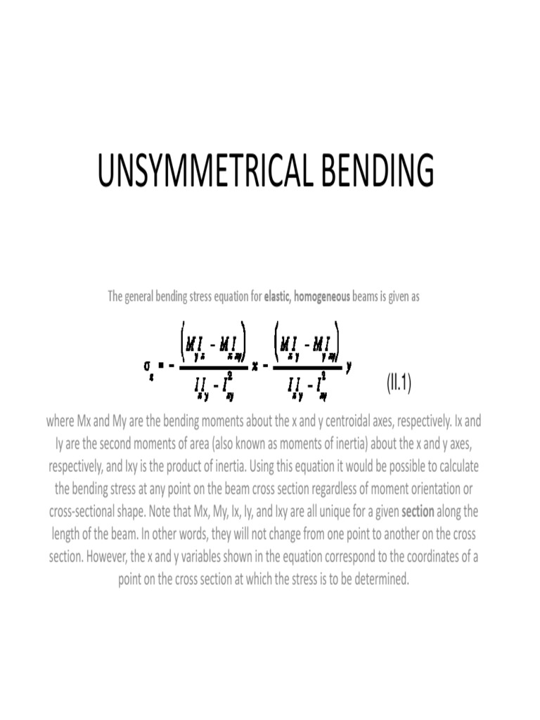 Unsymmetrical Bending | Bending | Beam (Structure)