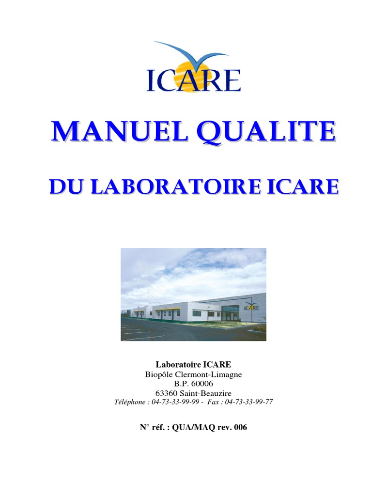 Manuel Qualité Laboratoire ICARE | PDF | Technologie et ingénierie
