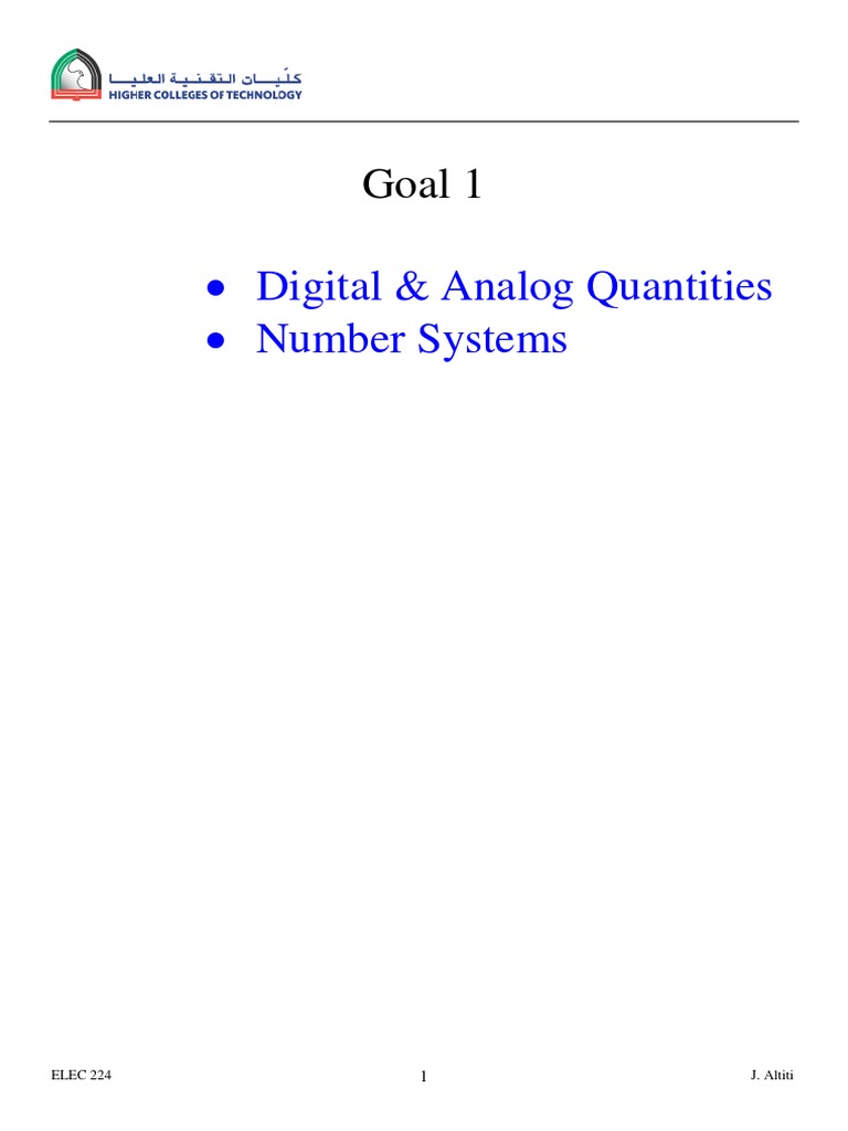 Goal - 1 Numbering System and Digital Codes | PDF | Subtraction ...