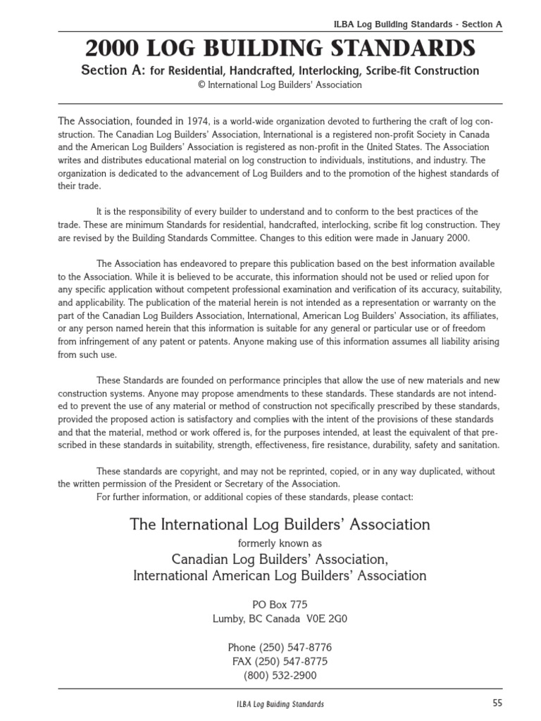 International Log Building Standards | PDF | Framing (Construction ...