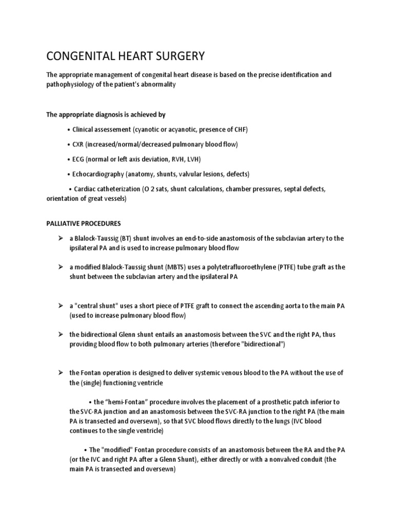 Congenital Heart Surgery: The Appropriate Diagnosis Is Achieved by ...